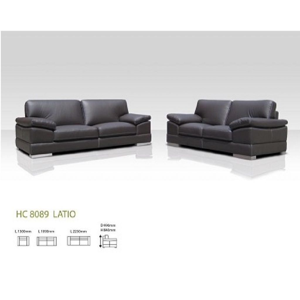 6039 Corner L Shape Leather Sofa - Living Solution Pte Ltd