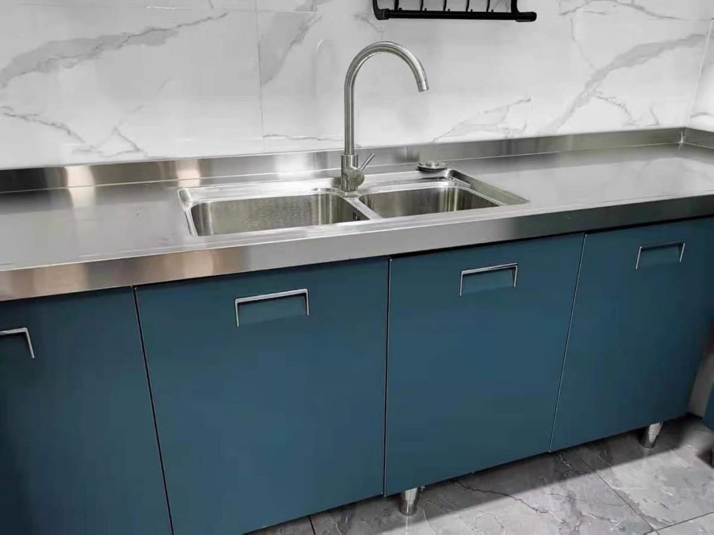 Coloured Door Modular Stainless Steel Kitchen Cabinet | Living Solution