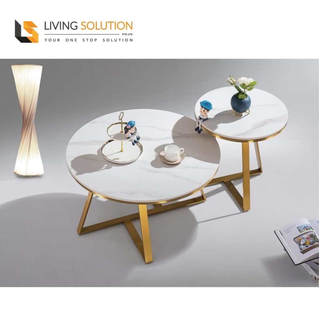 Janis Sintered Stone Coffee Table Set - Living Solution Pte Ltd