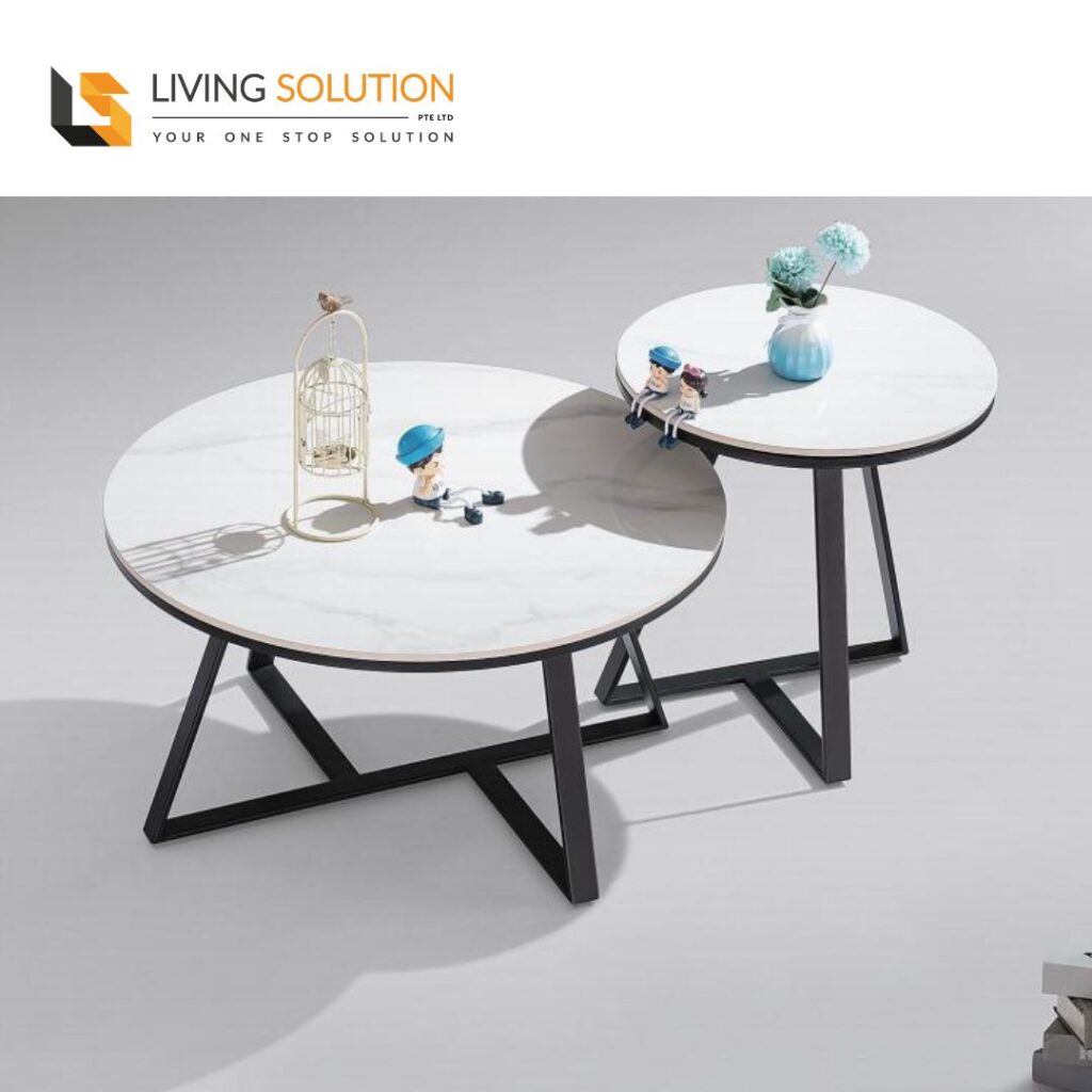 Janis Sintered Stone Coffee Table Set - Living Solution Pte Ltd