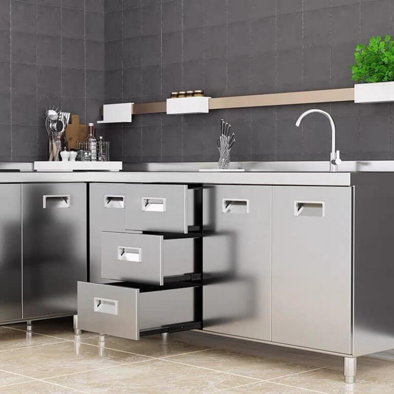 07 Customised Modular 304 Stainless Steel Kitchen Cabinet | Living Solution