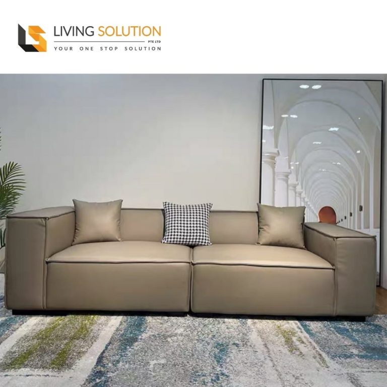 Leather Sofa Singapore | Buy Half Leather Sofa | Living Room Furniture ...