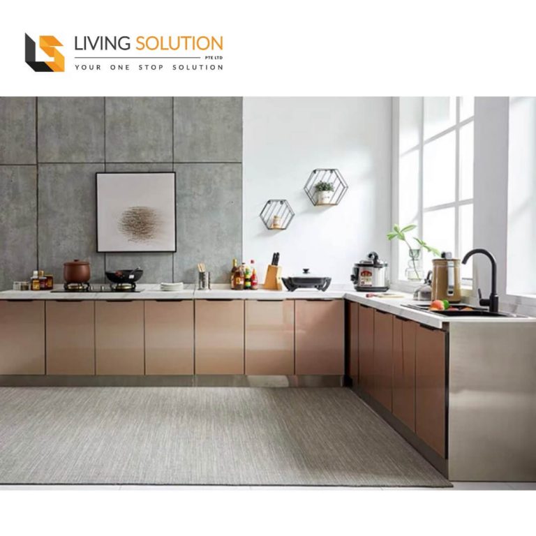 Modern Stainless Steel Kitchen Cabinet | Living Solution Singapore