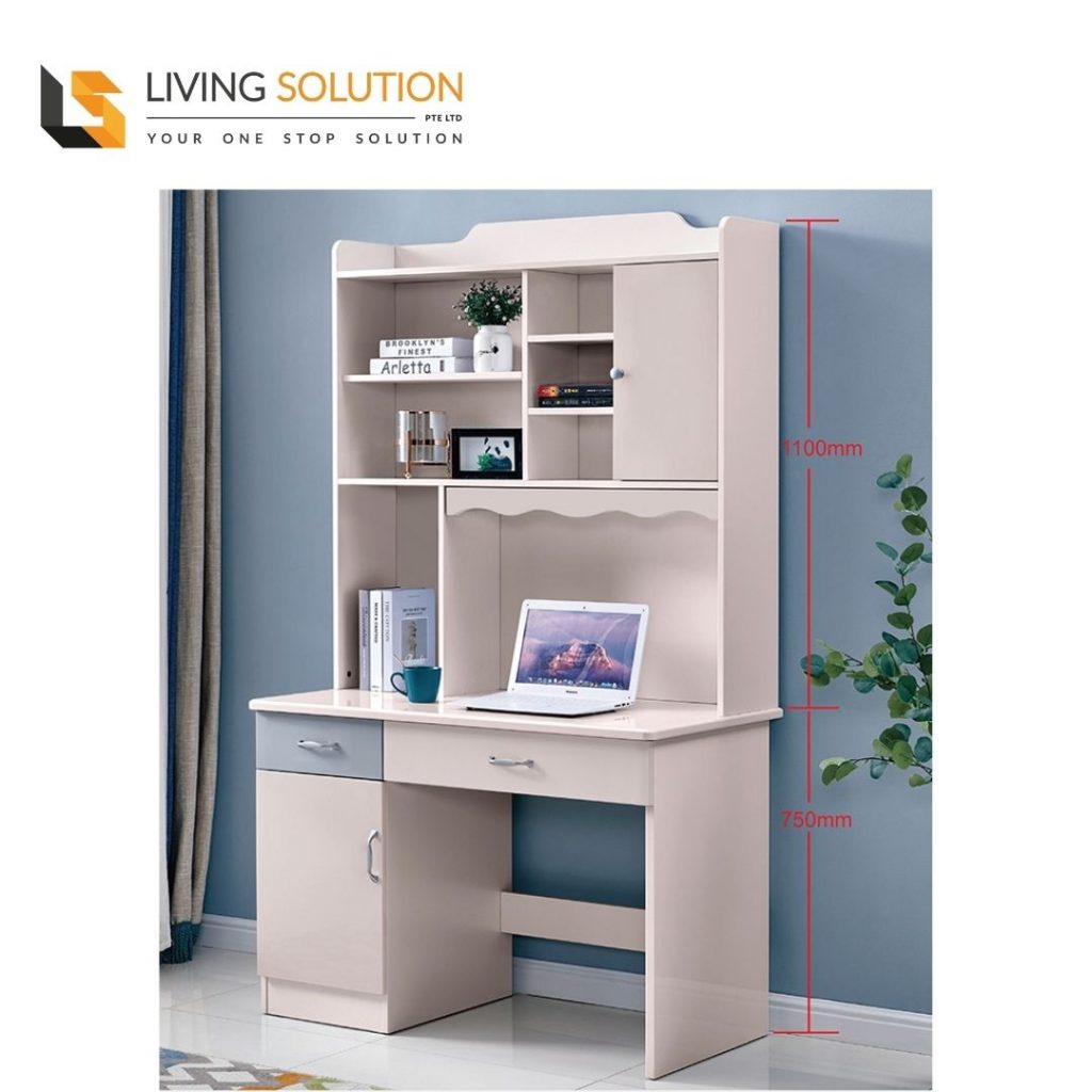 Daphi Study Table with Shelving - Living Solution Pte Ltd