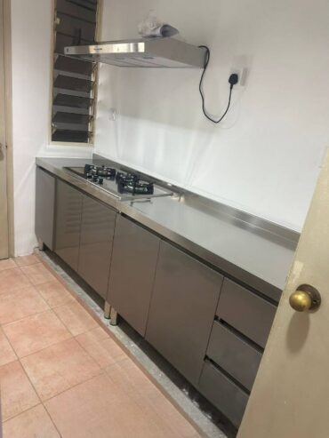 06 Customised Modular Handleless Stainless Steel Kitchen Cabinet ...