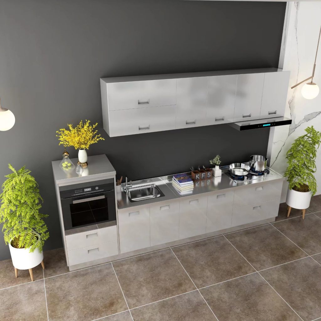 07 Customised Modular 304 Stainless Steel Kitchen Cabinet | Living Solution