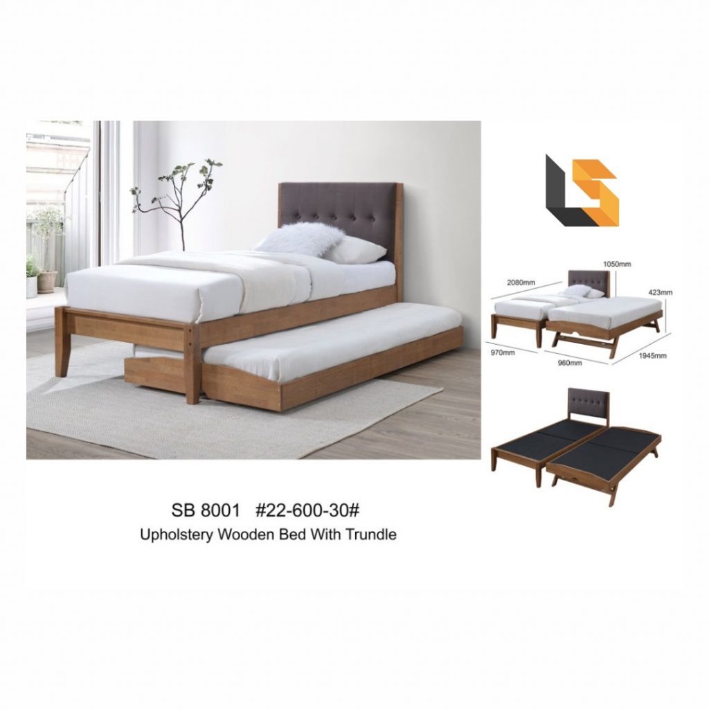 Sina Wooden Bed Frame Pull Out Bed Frame - Living Solution Pte Ltd