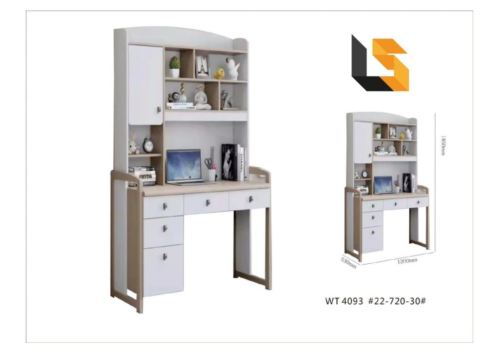 Ogah Study Table with Shelving - Living Solution Pte Ltd