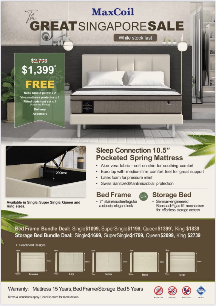 Maxcoil Sleep Connection Mattress Bed Frame Package - Living Solution ...
