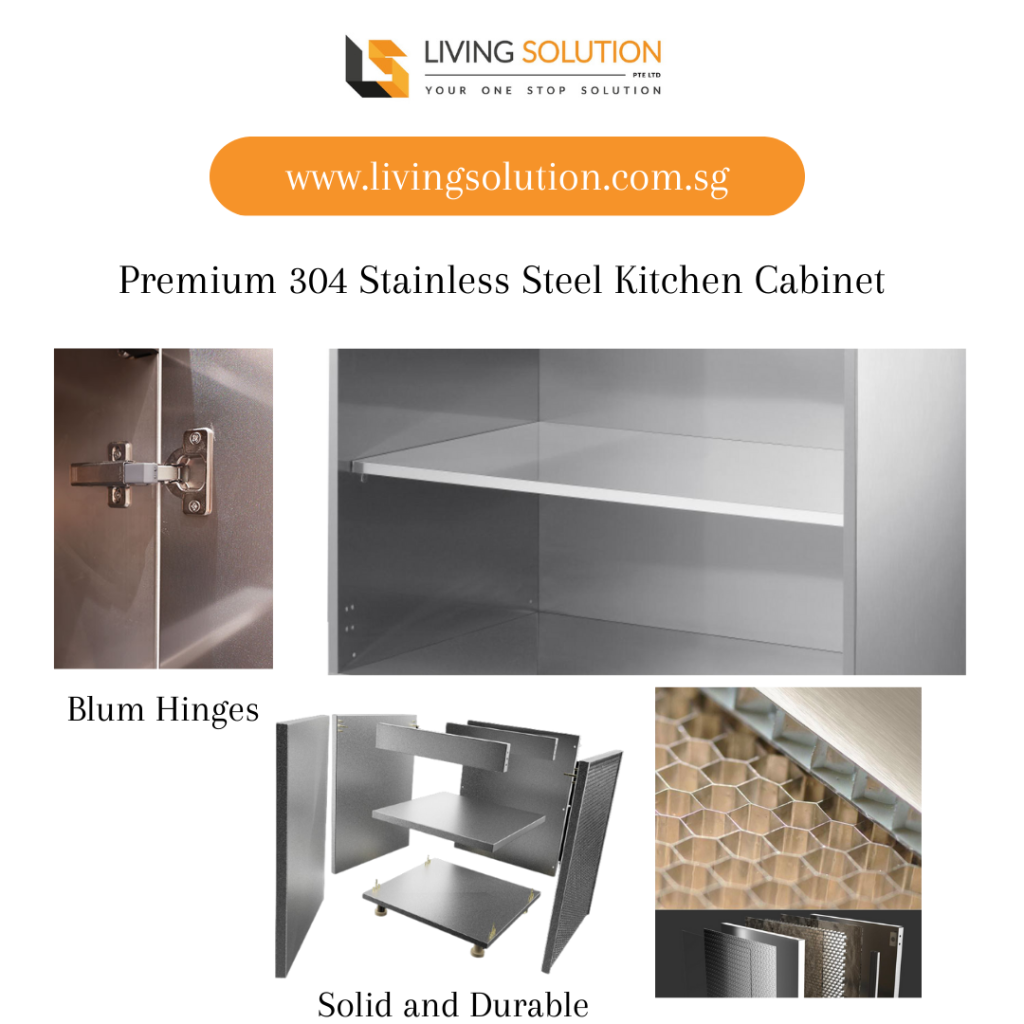 Customised Modular Premium Stainless Steel Kitchen Cabinet - Living ...