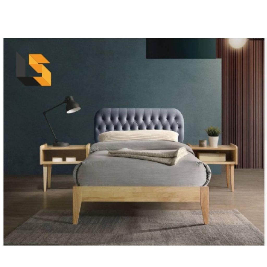 Meri Wooden Bed Frame - Living Solution Pte Ltd