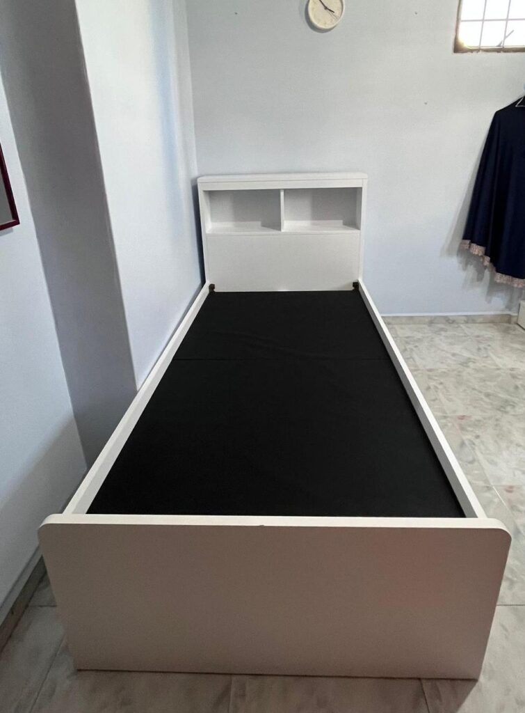 VF-011 Wooden Pull Out Bed Frame - Living Solution Pte Ltd