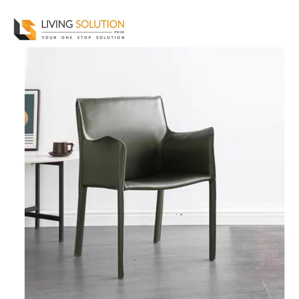 Katzen Saddle Leather Dining Chair - Living Solution Pte Ltd