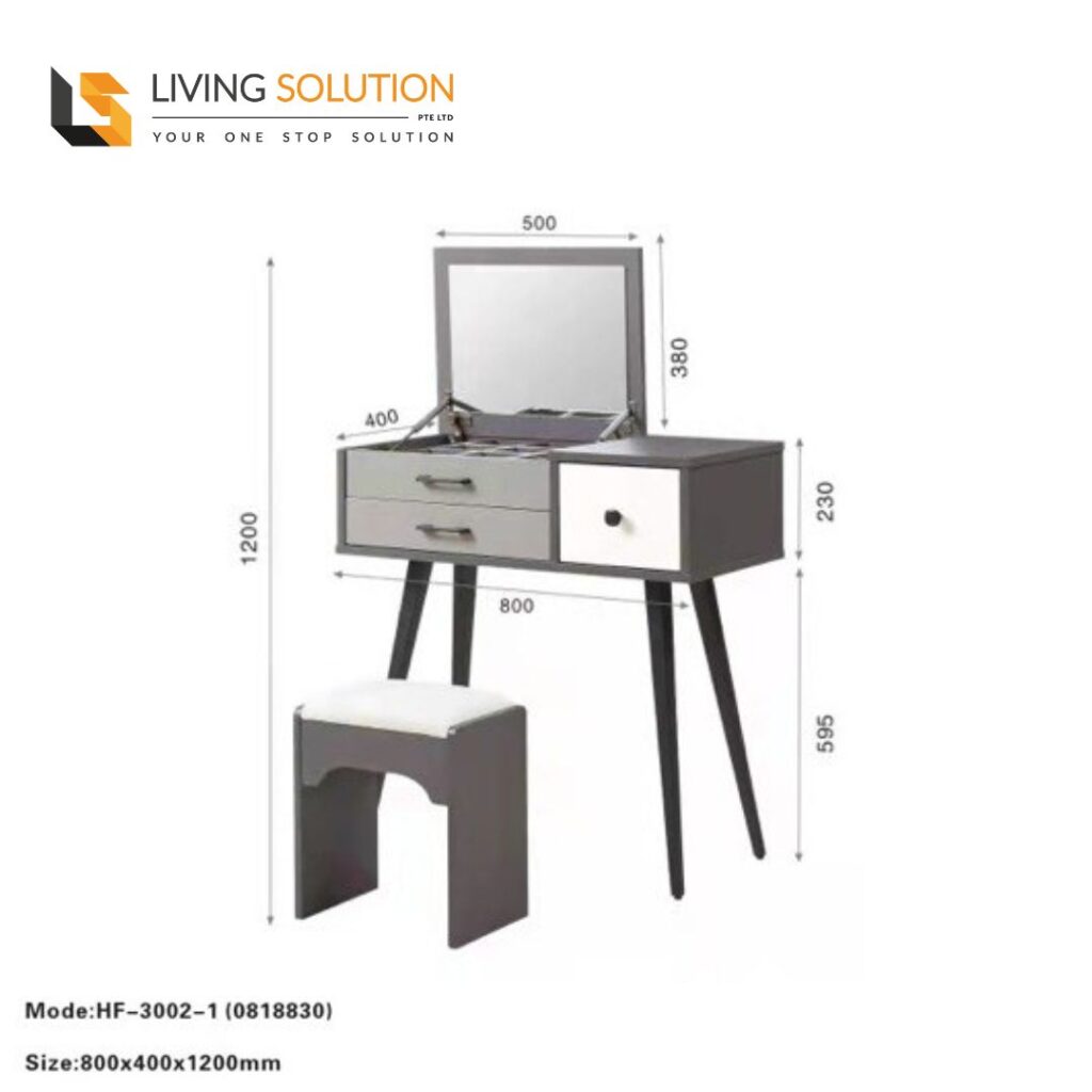 Jiru Dressing Table Dresser Table - Living Solution Pte Ltd
