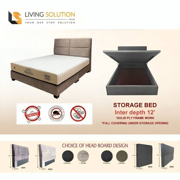 Axis Storage Bed Frame | Bedroom Furniture | Living Solution Pte Ltd