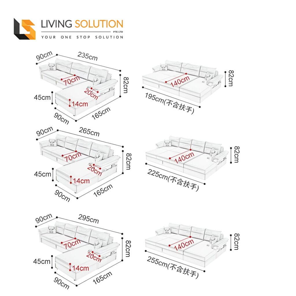 Gloria Sofa with Storage - Living Solution Pte Ltd
