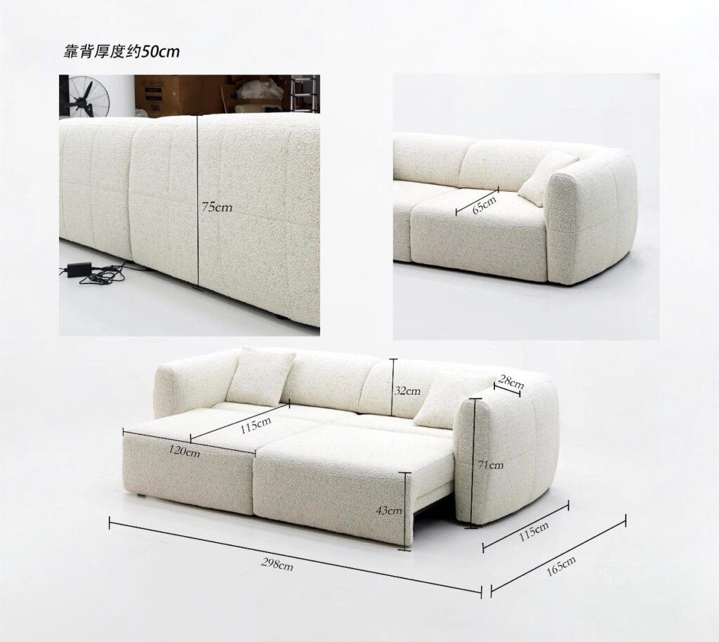 Tate Electric Motorised Leather or Fabric Sofa Bed | Living Solution