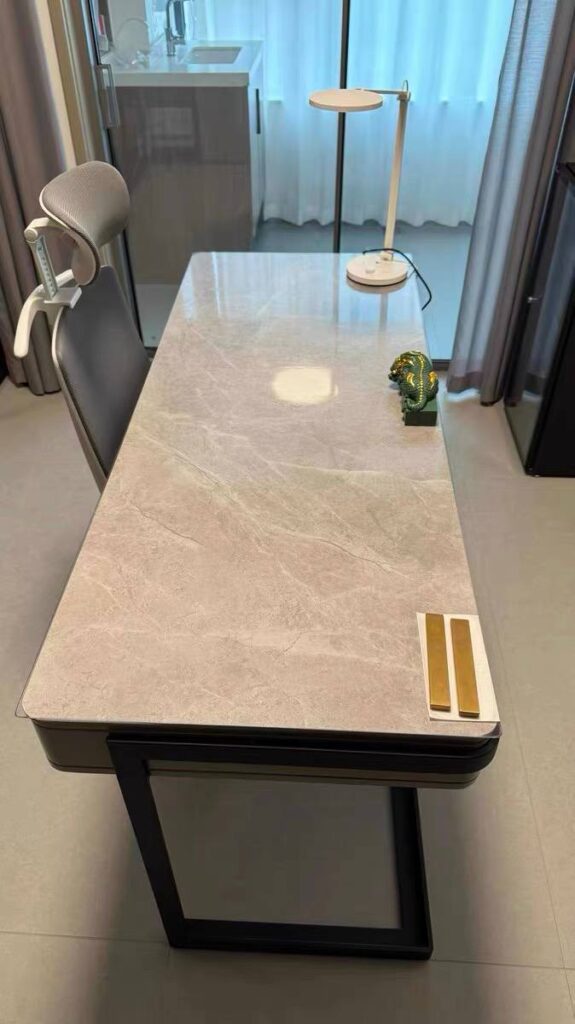 Bron Sintered Stone Top Study Table - Living Solution Pte Ltd