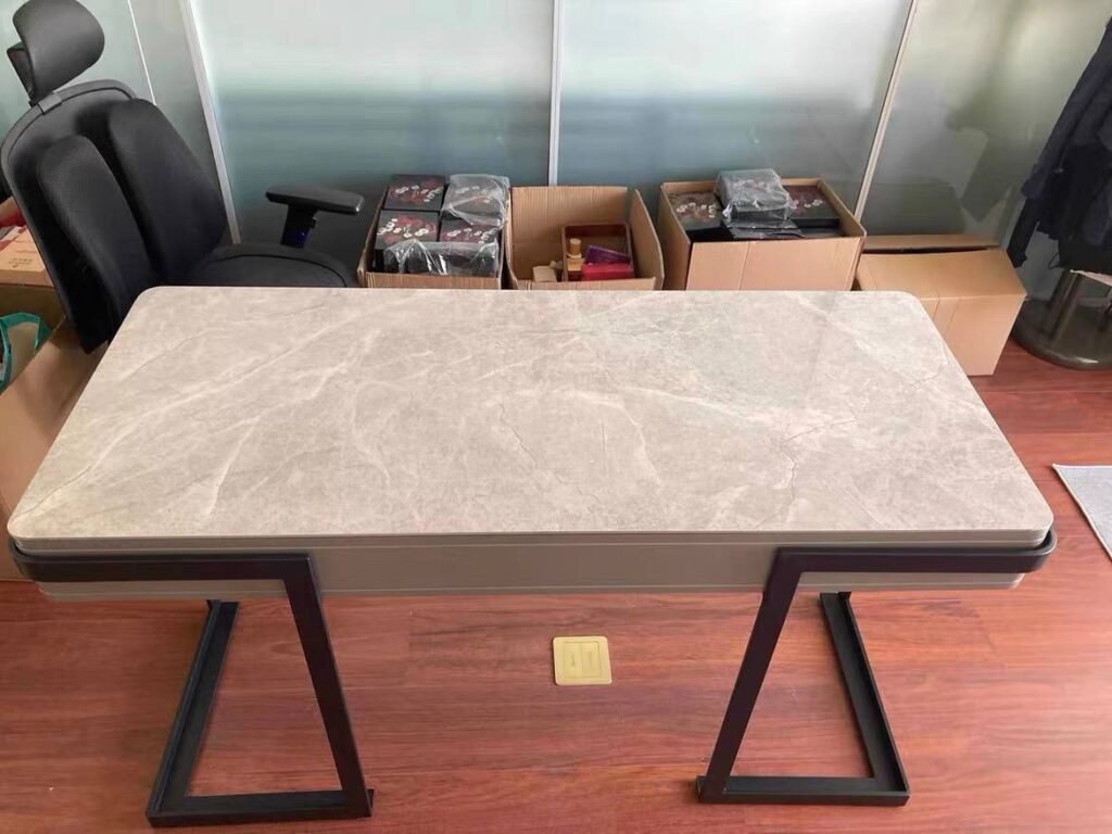 Bron Sintered Stone Top Study Table - Living Solution Pte Ltd