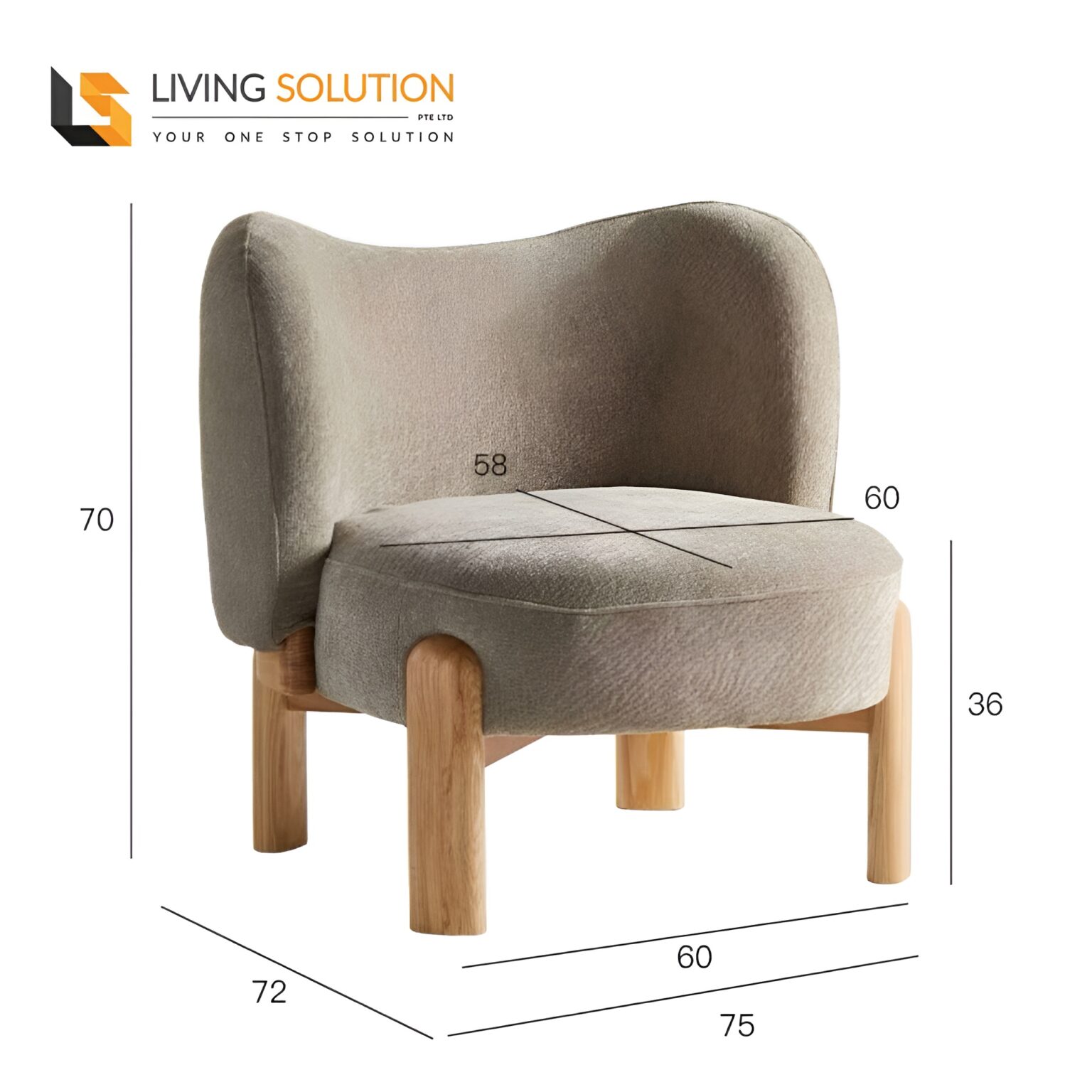 Boer Arm Chair Lounge Relax Chair - Living Solution Pte Ltd