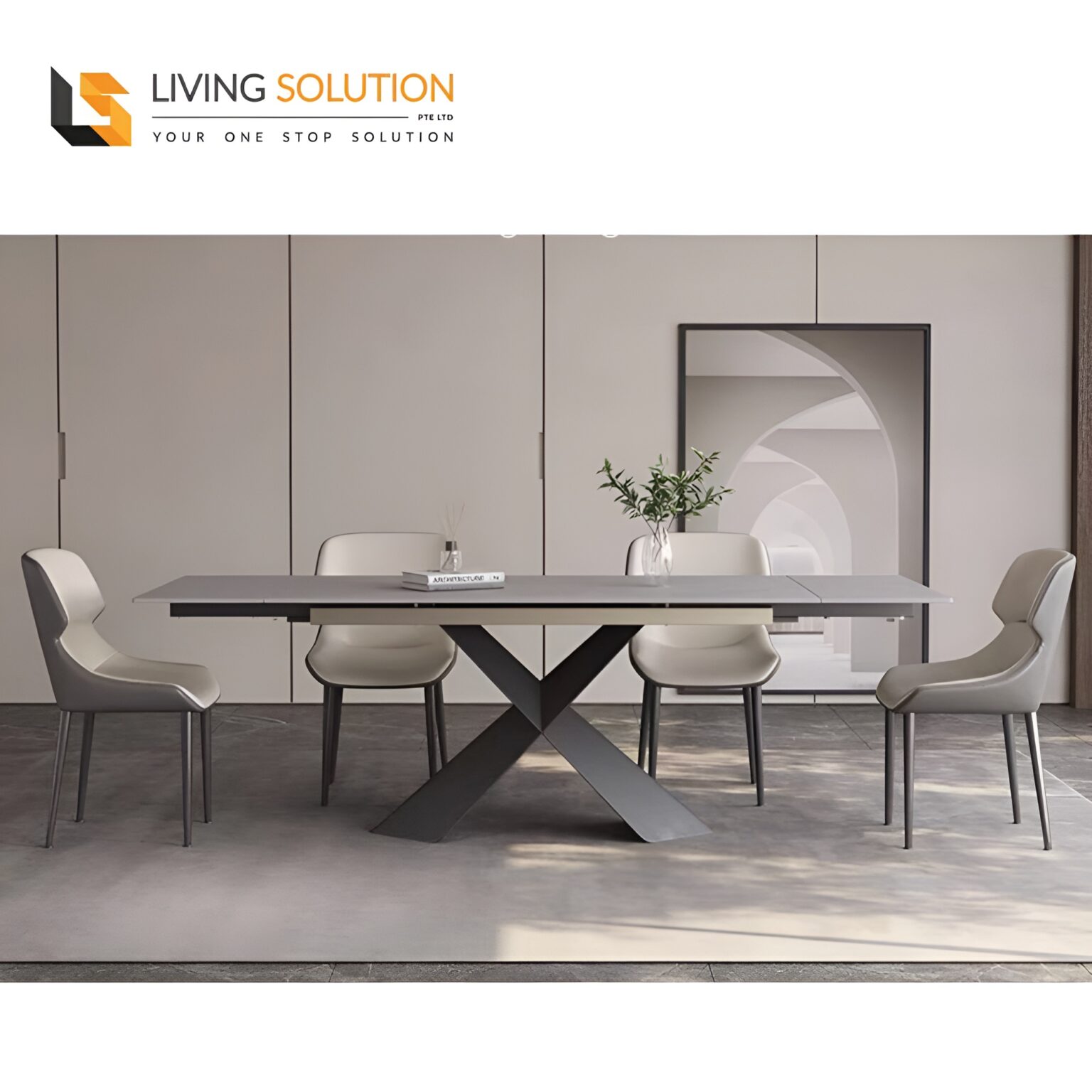 Devi Sintered Stone Extendable Dining Table - Side Extension - Living ...