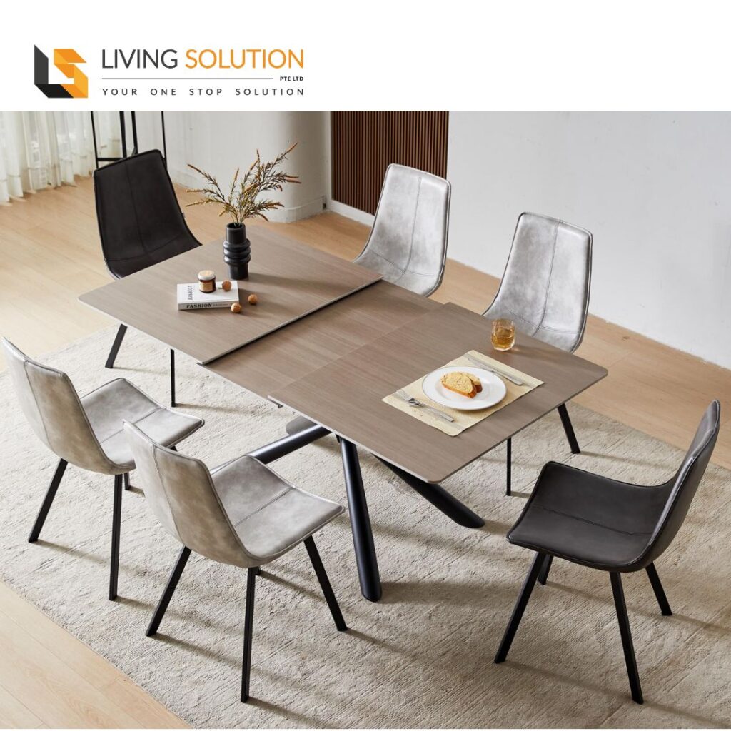 Knox Sintered Stone Extendable Dining Table - Living Solution Pte Ltd