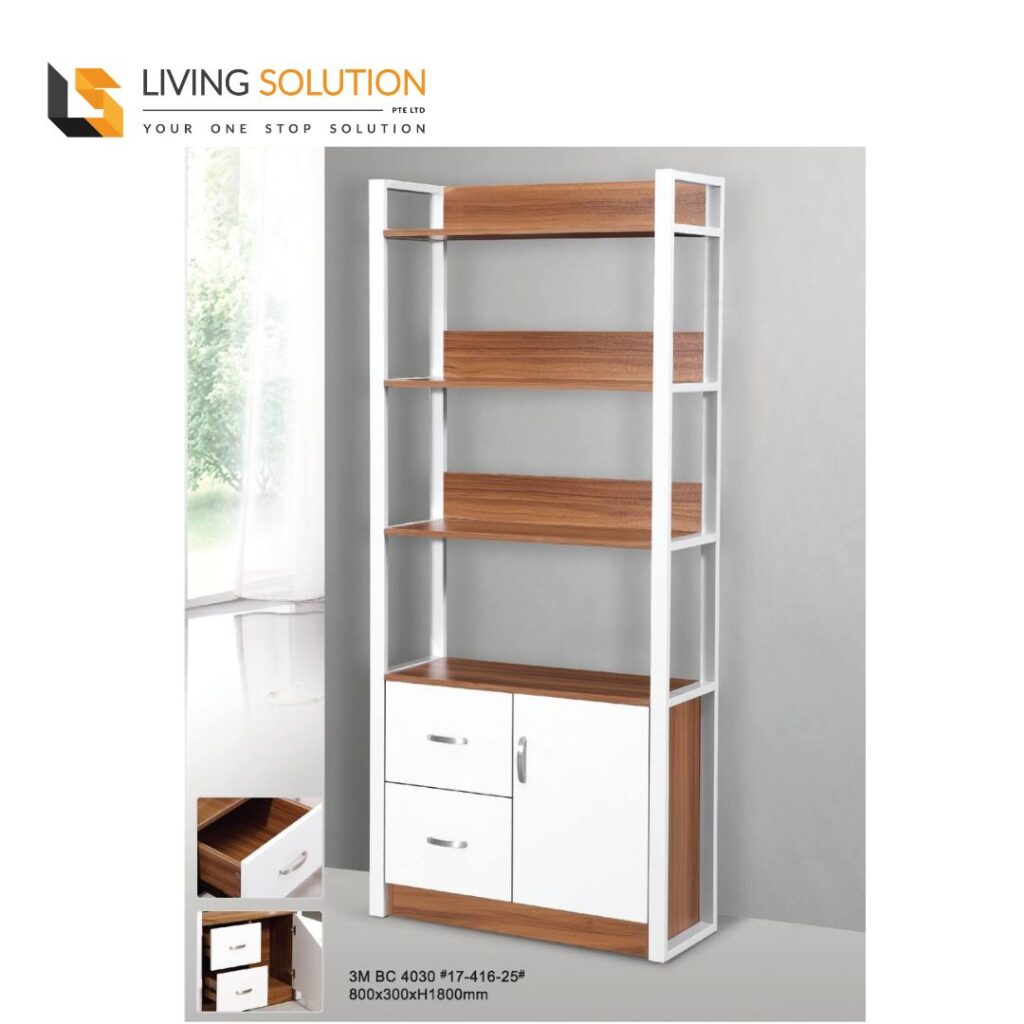 Rias Open Shelf Bookshelf / Display Cabinet - Living Solution Pte Ltd