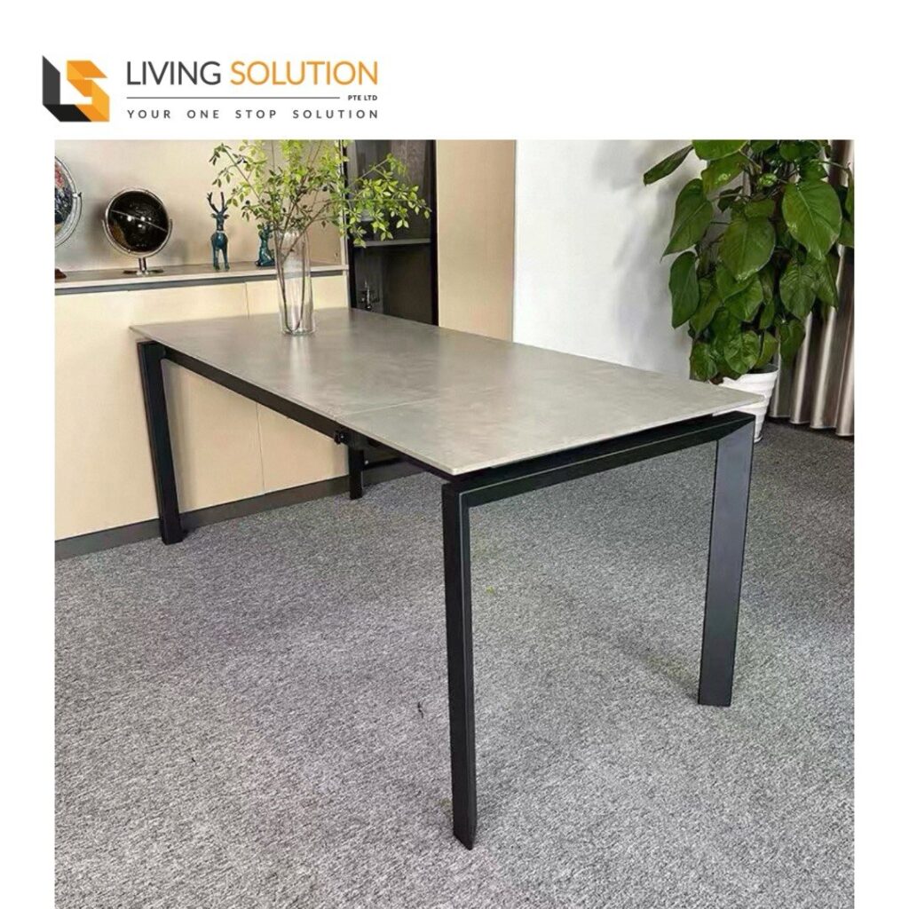 Enzio Sintered Stone Extendable Dining Table - Living Solution Pte Ltd