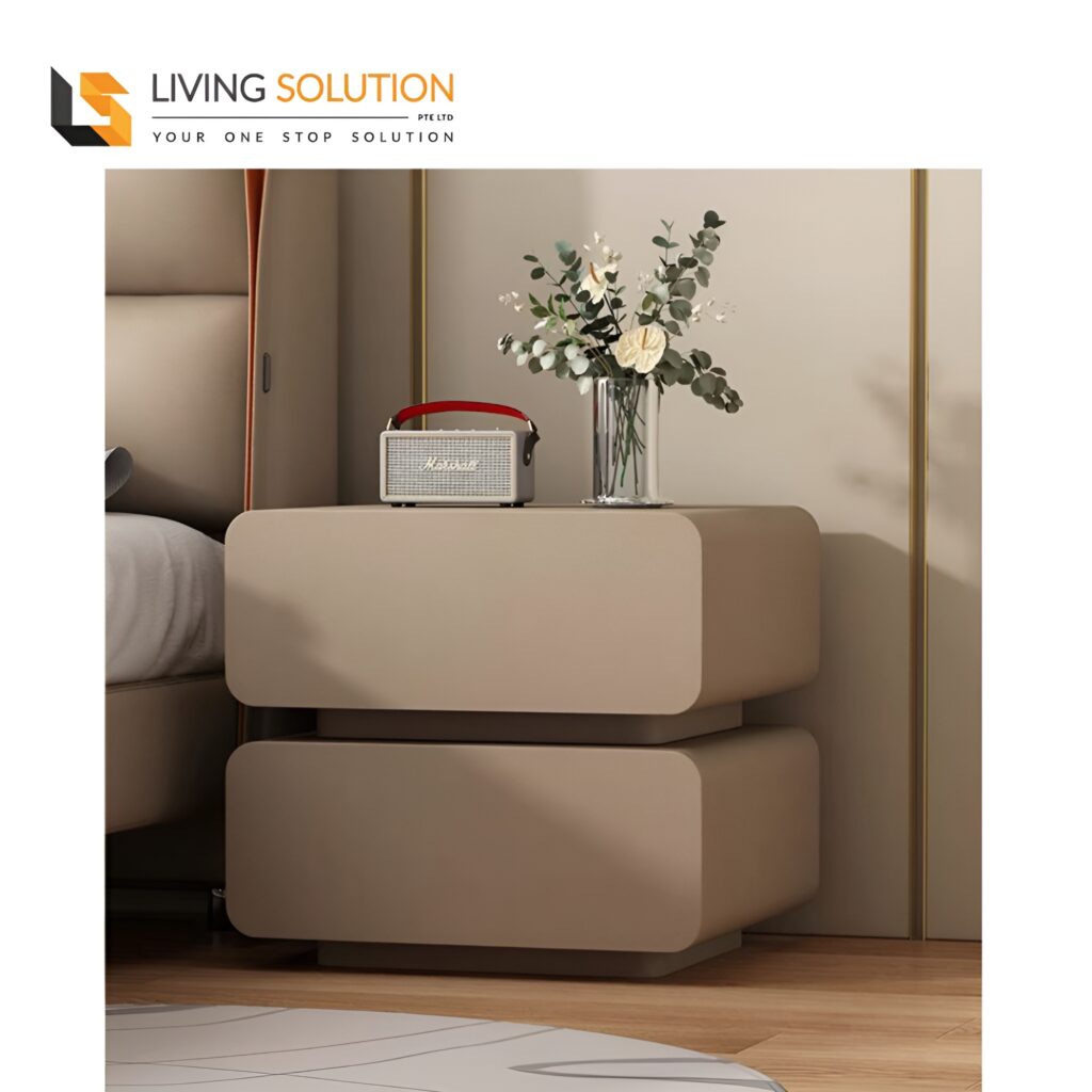 Dirk Bedside Table Side Table - Living Solution Pte Ltd