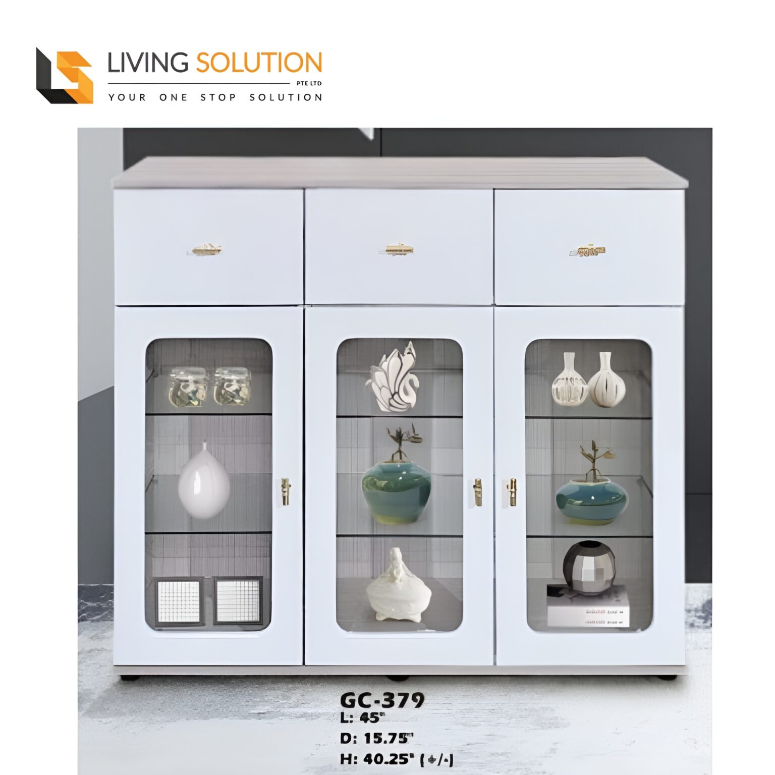 Lukas Display Cabinet / Sideboard - Living Solution Pte Ltd