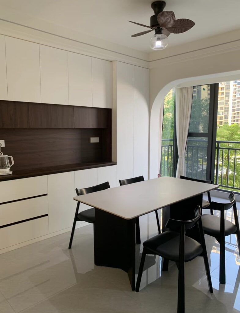 Chika Sintered Stone Ash Wood Dining Table - Living Solution Pte Ltd