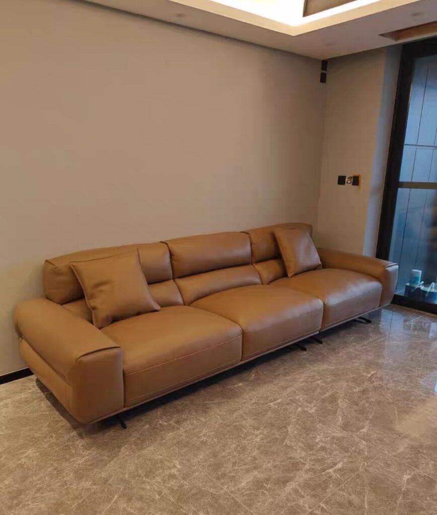 Brice Half / Full Cow Hide Leather Sofa | Living Solution Singapore