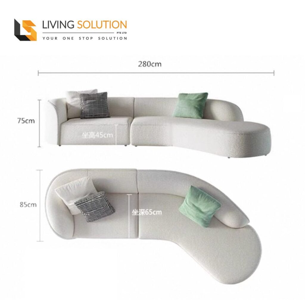 Leola Curve Sofa - Order Online in Singapore - Living Solution