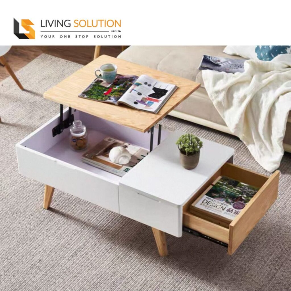 Kade Lift-up Coffee Table with Storage - Living Solution Pte Ltd